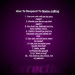 20 Different Responses to Someone Calling You Names