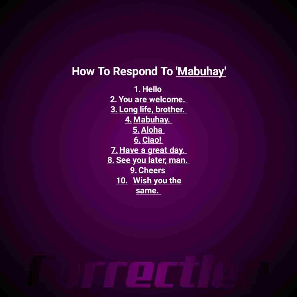 20 Ways to Respond to "Mabuhay"
