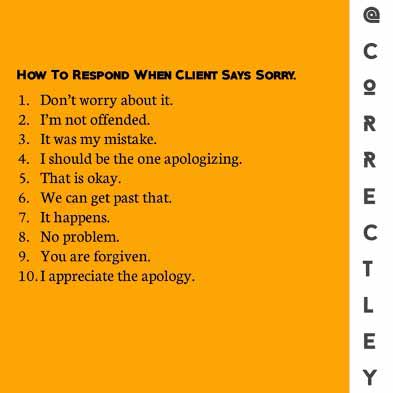 20 Best English Responses When Client Says Sorry