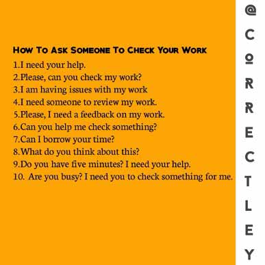 20 Ways to Politely Ask Someone to Check Your Work